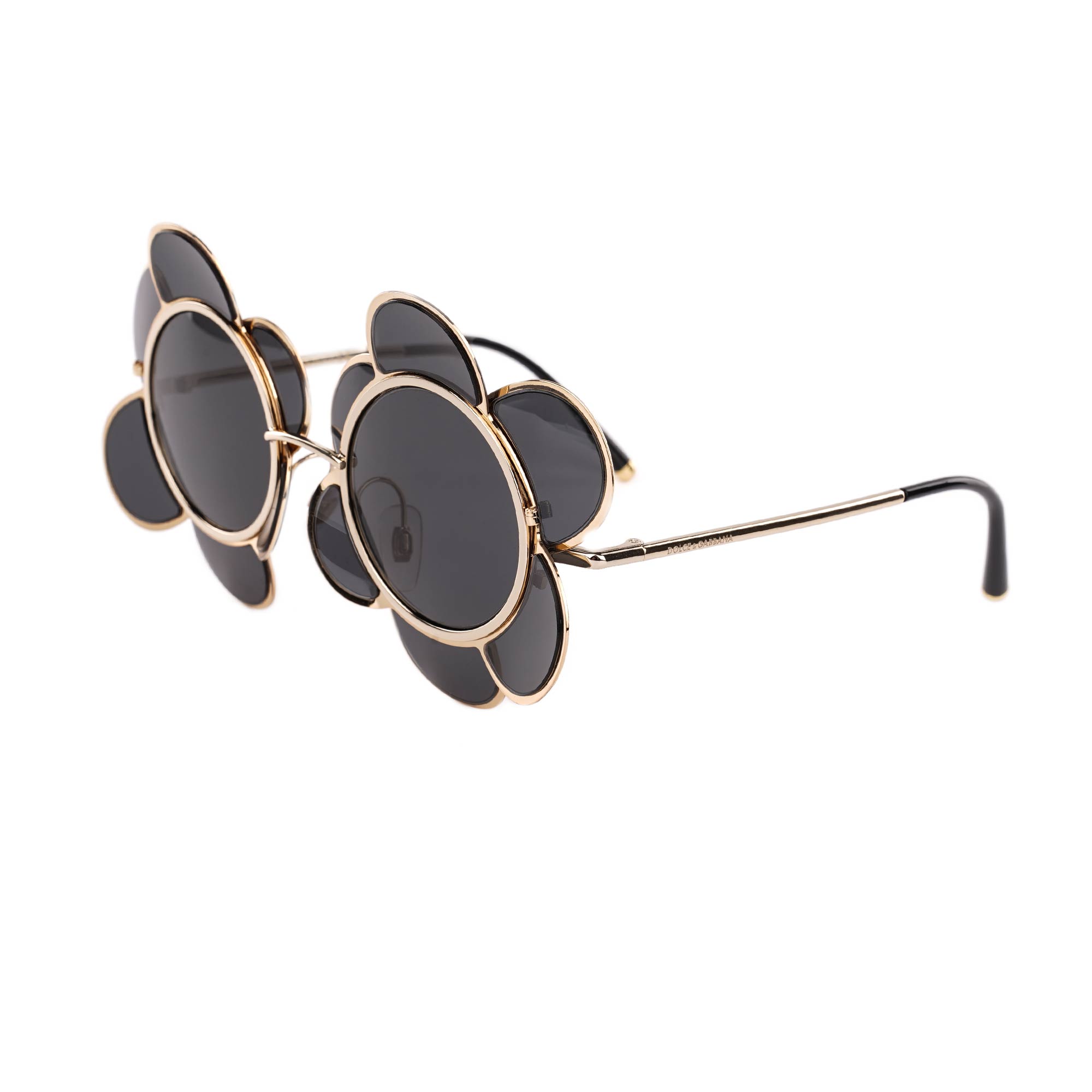 Special Edition Flower Formed Sunglasses DG2201 Black Gold