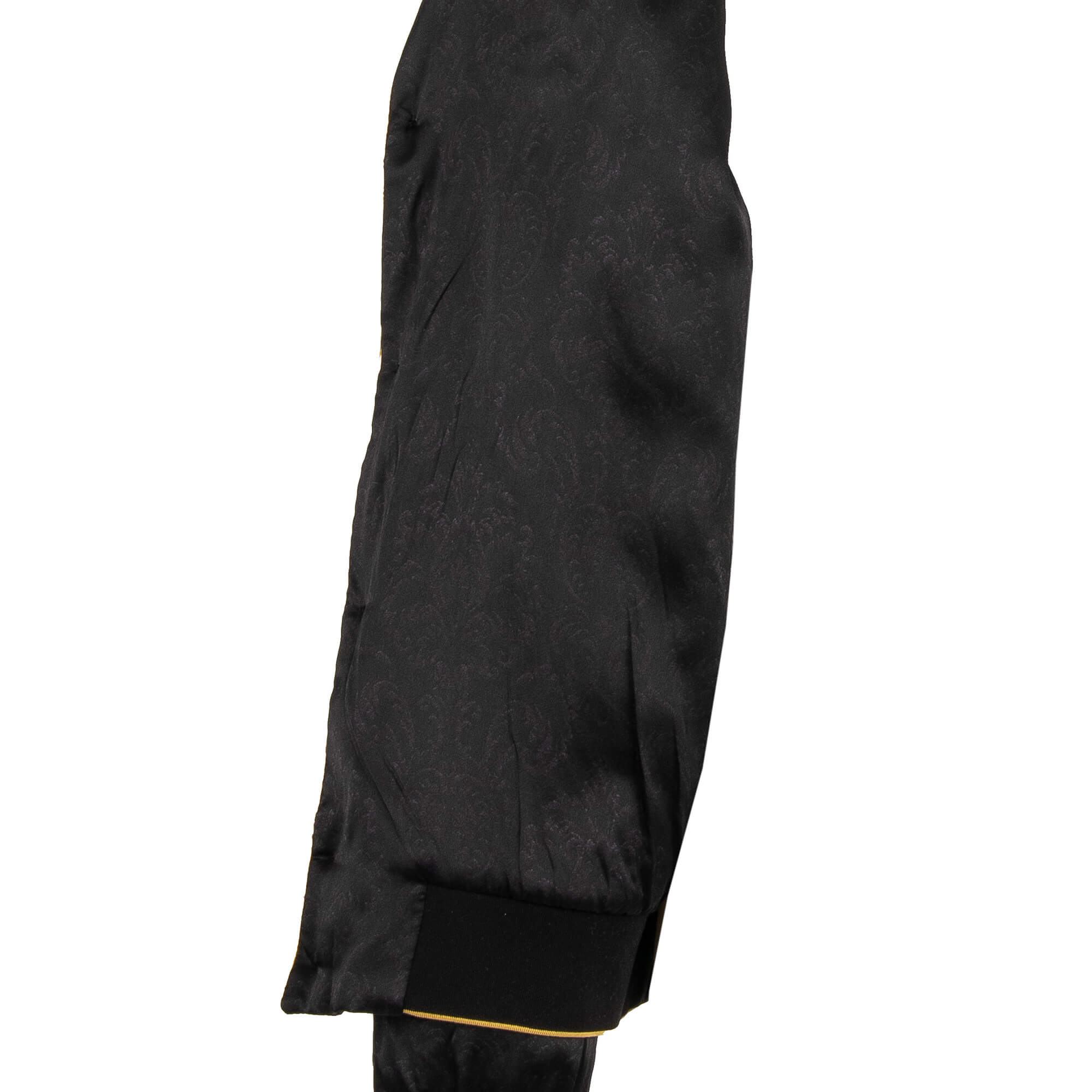 Heraldry Logo Crown Printed Silk Jacket with Embroidery Black Gold | 50