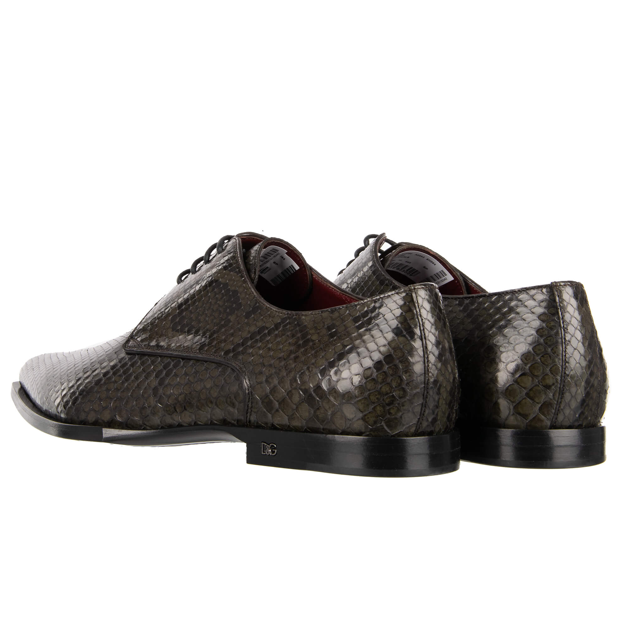 Snake Leather Classic Derby Shoes MILLENNIALS Dark Green 44 UK 10 US 11