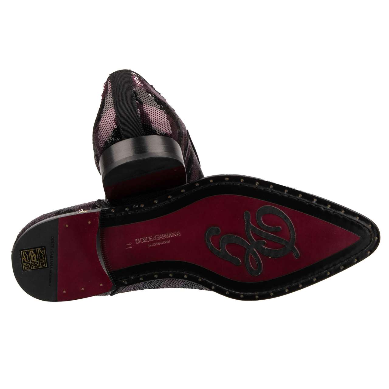 Sequin Lace DG Gold Logo Shoes MILLENIALS Bordeaux Black | EUR 45 | 14809